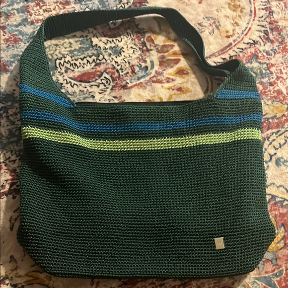 dowa | Bags | Green And Blue Canvas Shoulder Bag | Poshmark
